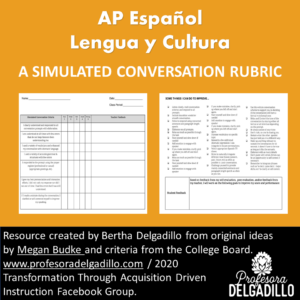 AP Spanish Simulated Conversation FRQ Editable Grading Rubric for ...